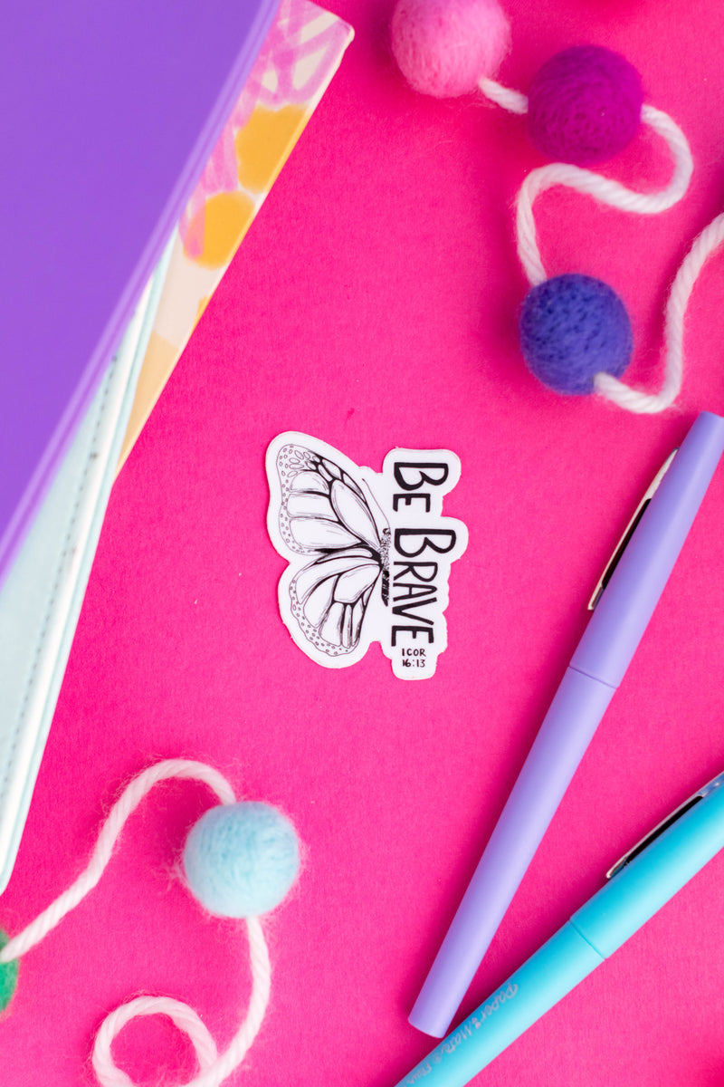 Be Brave Butterfly Sticker – His Kids Company